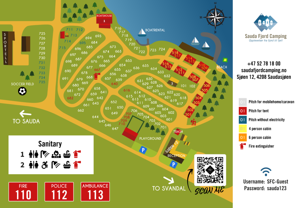 Area Map - Sauda Fjord Camping
